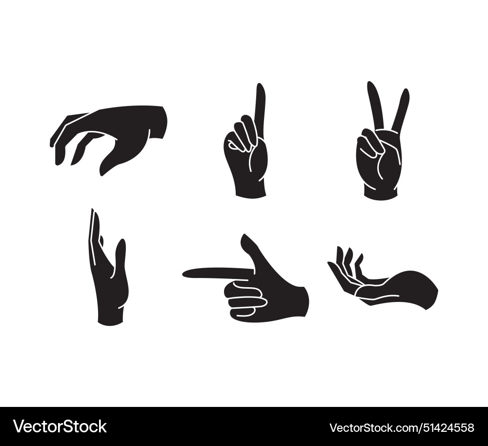 Hand gestures set Royalty Free Vector Image - VectorStock