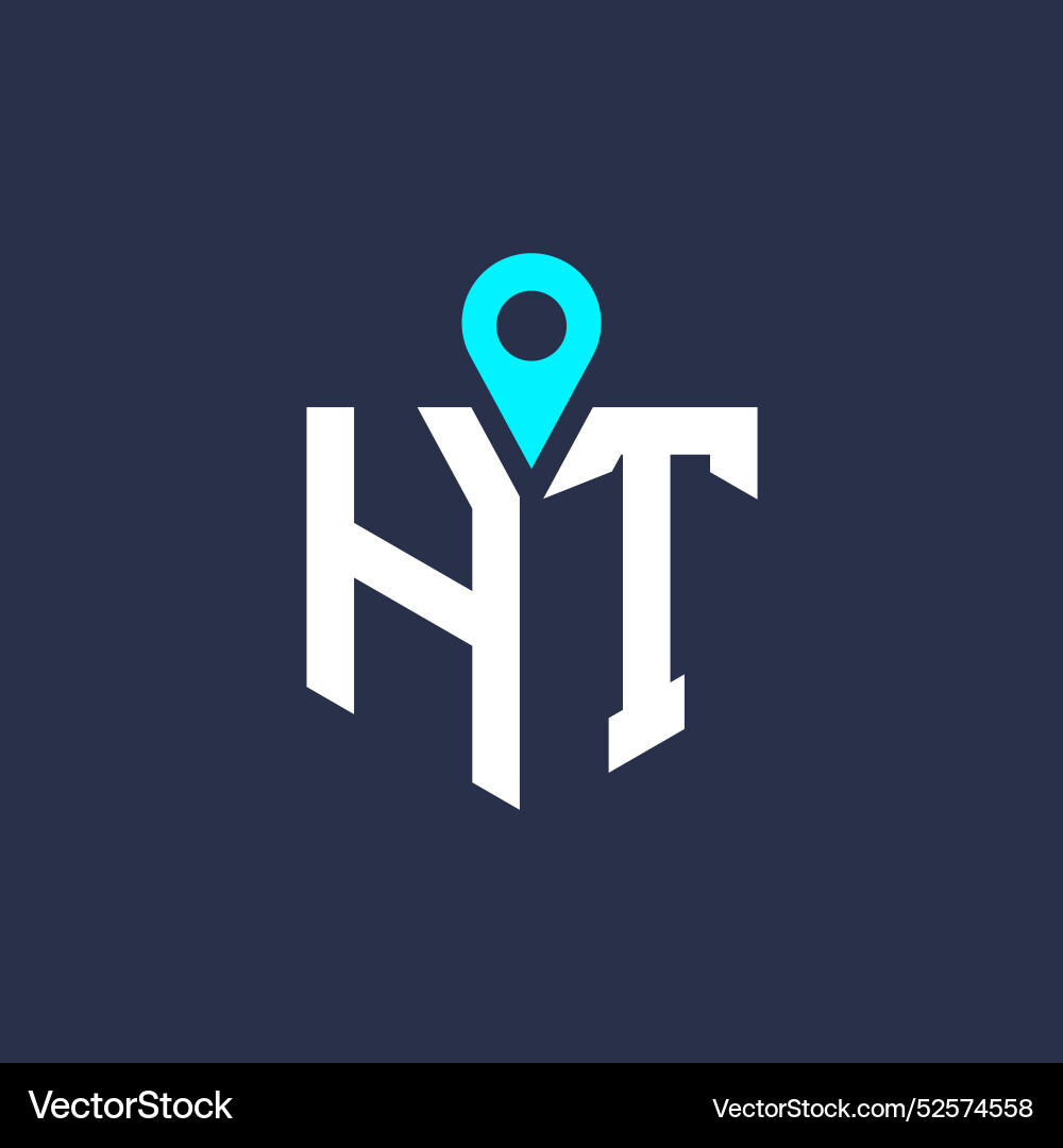Ht location logo design for recruitment Royalty Free Vector