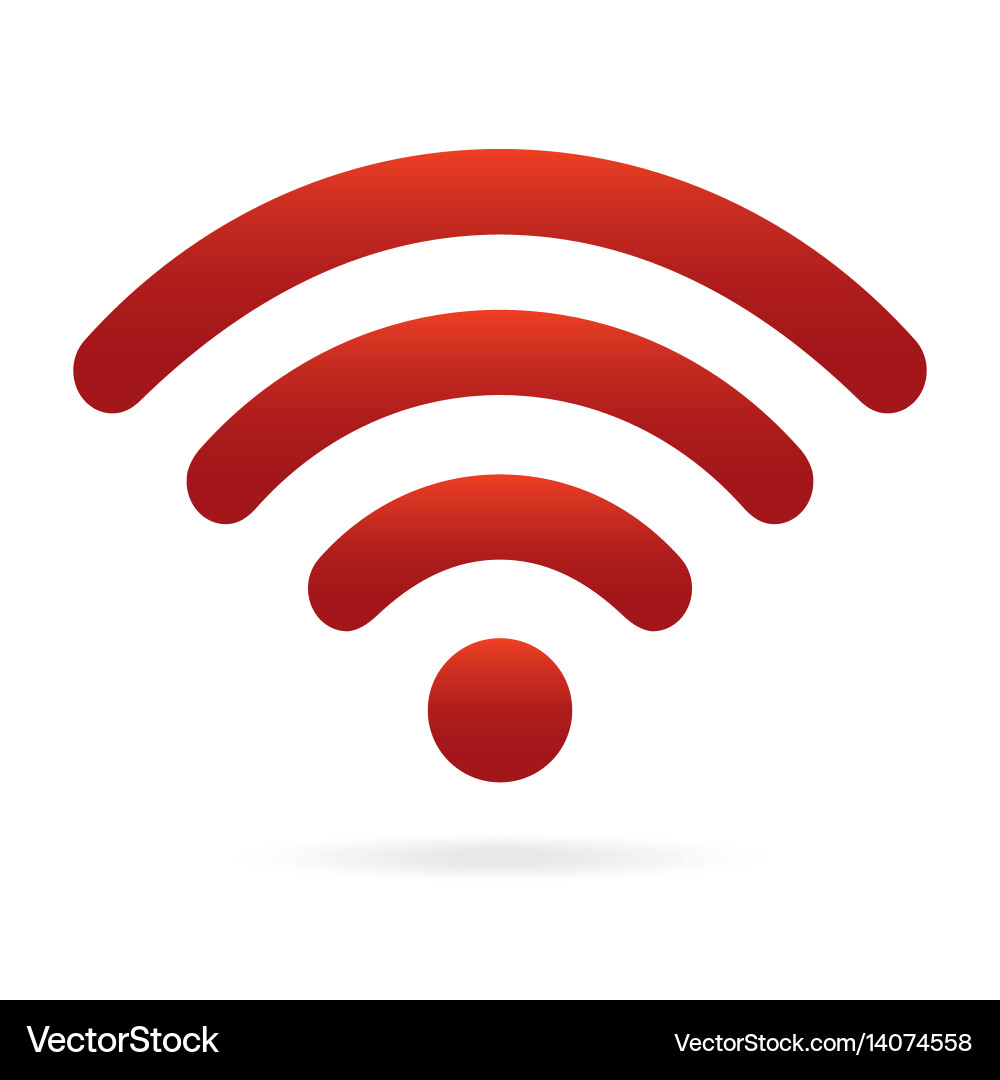 Red WiFi Icon - Wireless Symbol Royalty Free Vector Image