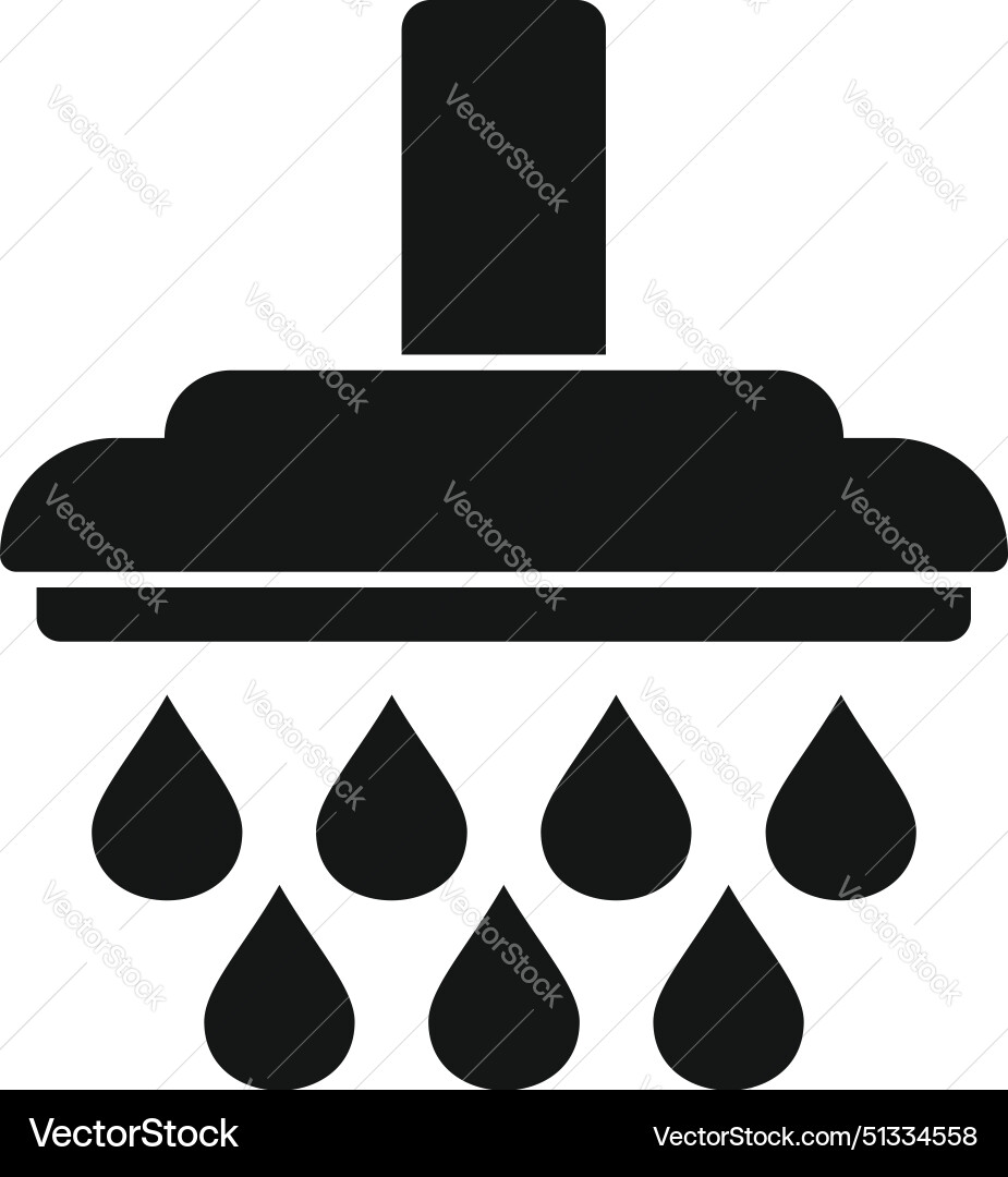 Showerhead icon with water drops Royalty Free Vector Image
