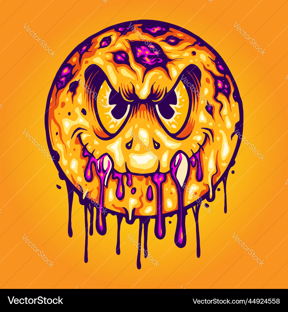 Smiley monster face emoticons Royalty Free Vector Image
