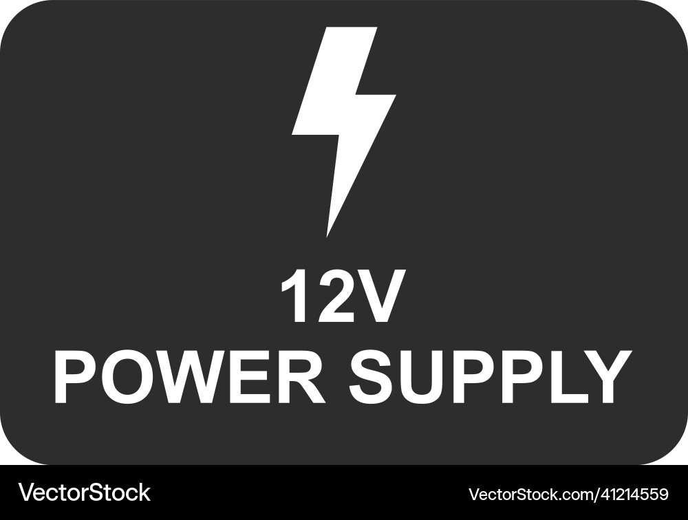 12 volt power supply icon design template Vector Image