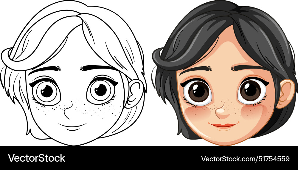 A girls face Royalty Free Vector Image - VectorStock