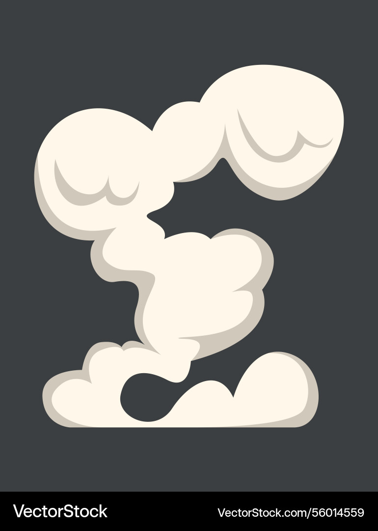 Cartoon smoke on wind smoking comic kit Royalty Free Vector