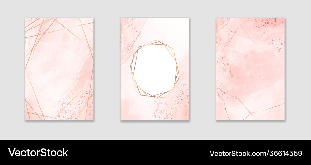 Collection abstract dusty pink liquid Royalty Free Vector