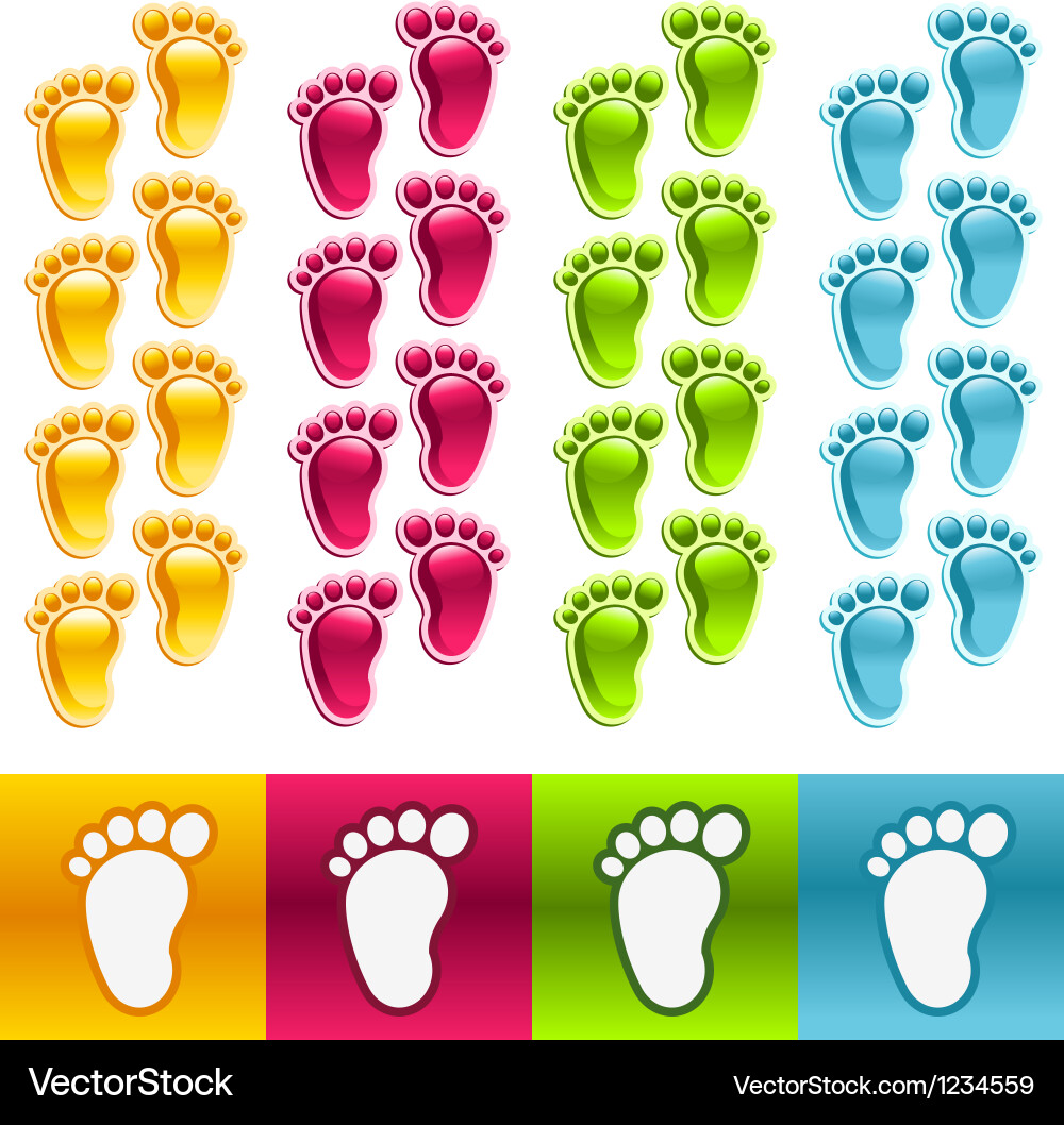 Colorful feet Royalty Free Vector Image - VectorStock