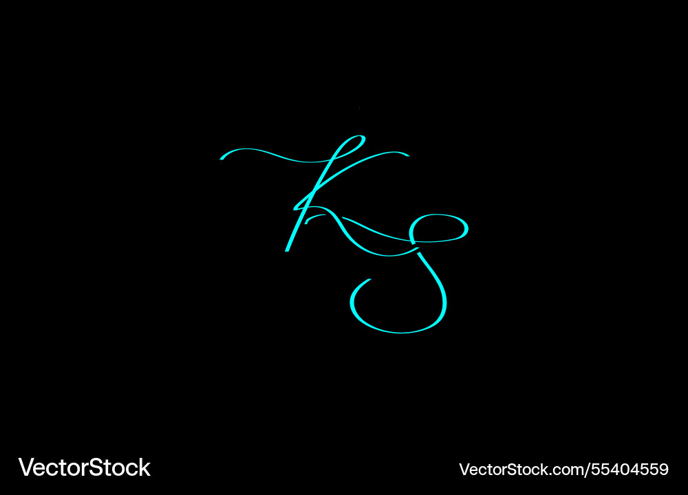 Elegant calligraphy of cursive ks logo Royalty Free Vector