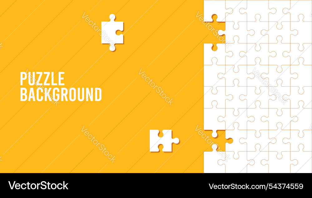 Jigsaw puzzle in yellow background Royalty Free Vector Image