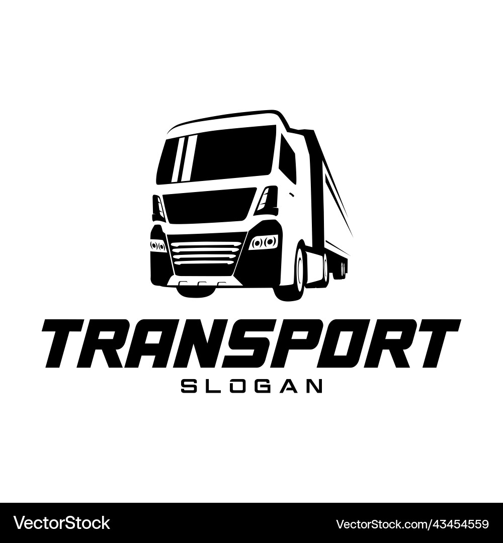 Logo with transport truck Royalty Free Vector Image