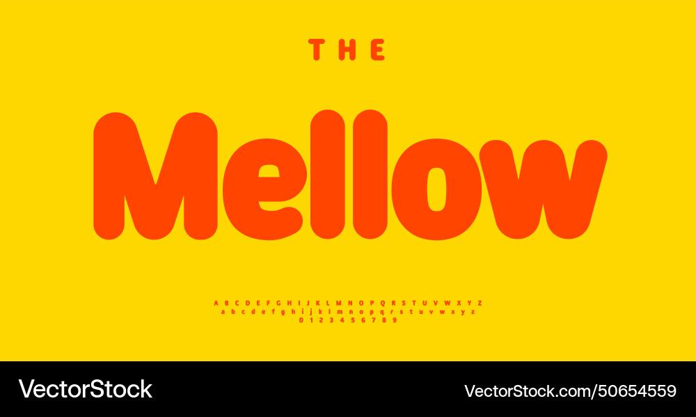 Mellow rounded alphabet soft thick Royalty Free Vector Image