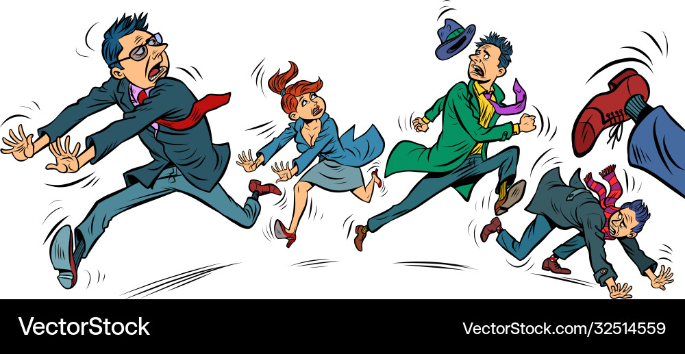 Panic people are running Royalty Free Vector Image