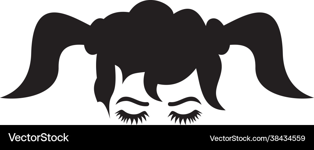 Ponytail hair girl Royalty Free Vector Image - VectorStock