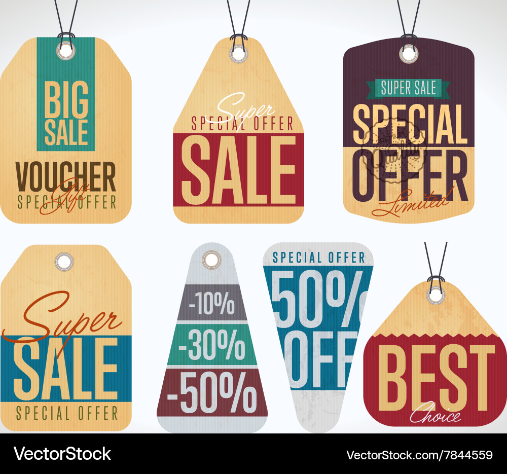 Sale tag isolated set Royalty Free Vector Image