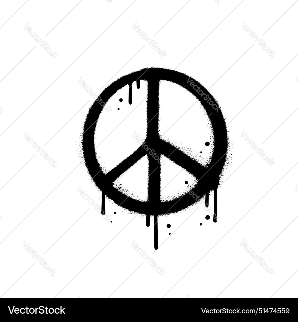 Spray painted graffiti peace symbol sprayed Vector Image