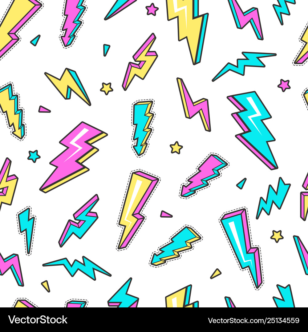 Thunderbolt pattern sky lightning warning voltage Vector Image