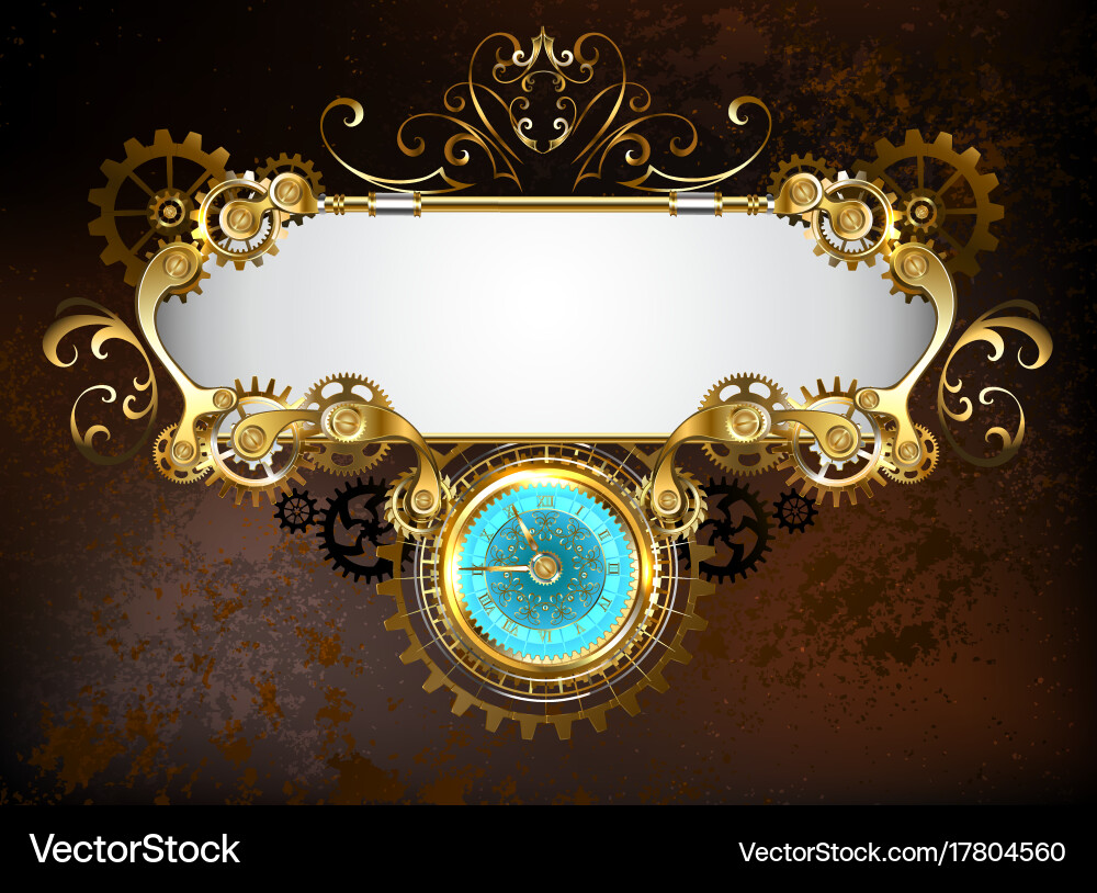 Banner with clock Royalty Free Vector Image - VectorStock