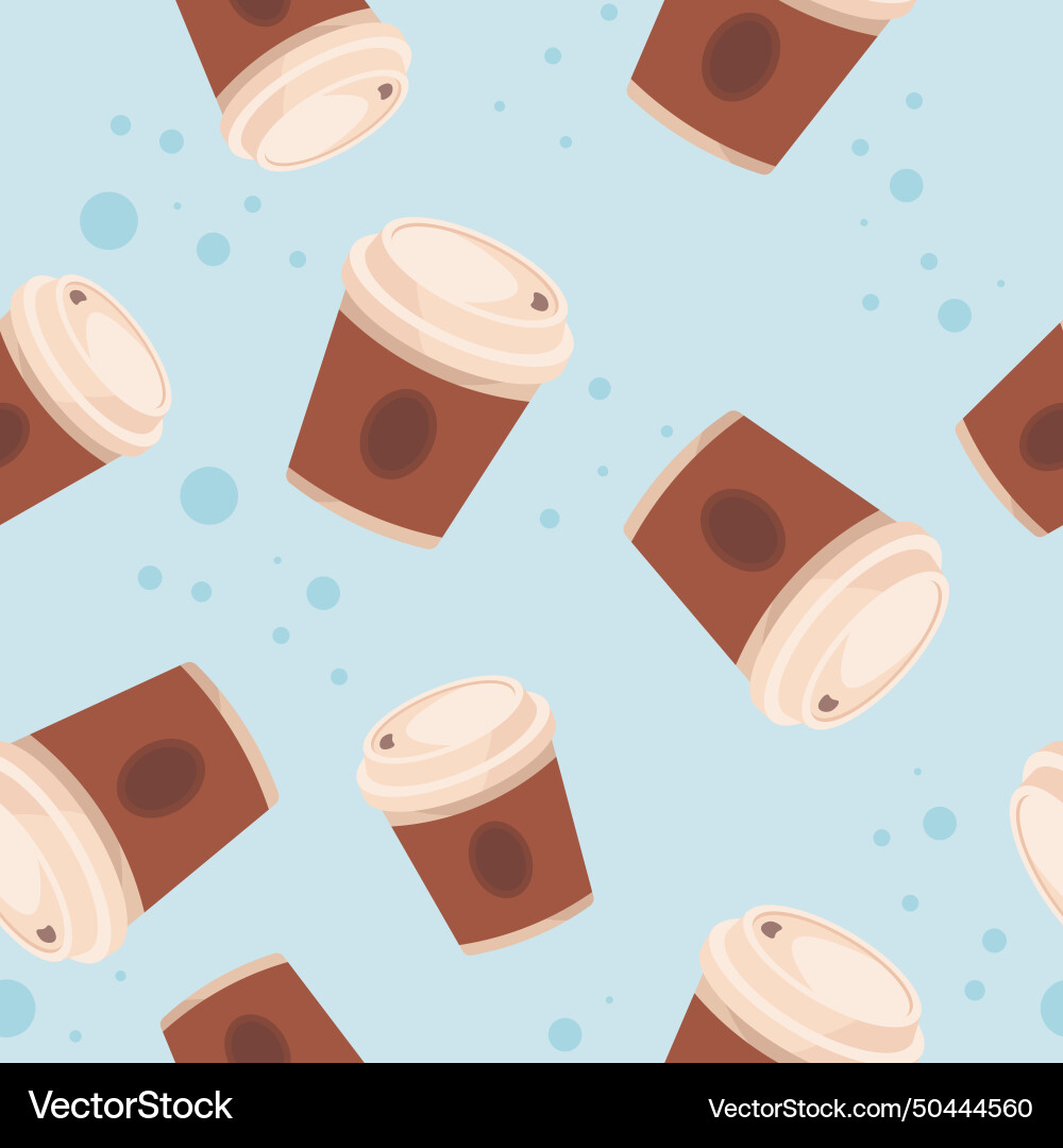Disposable to-go coffee cup pattern Royalty Free Vector
