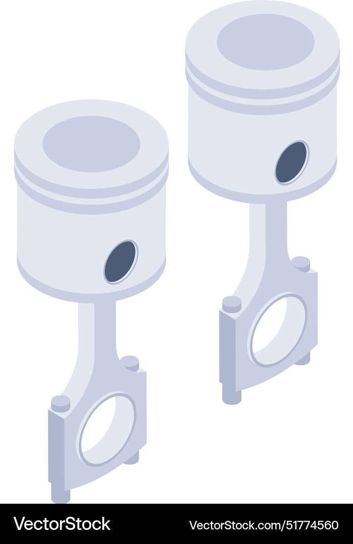 Handy isometric icon of engine pistons Royalty Free Vector