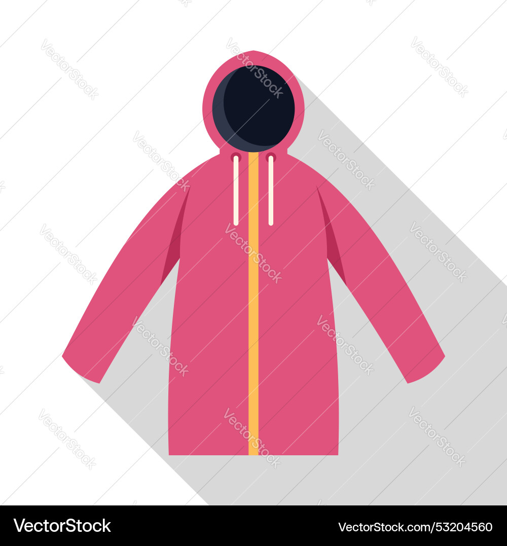 Pink raincoat protecting from cold and rain Vector Image