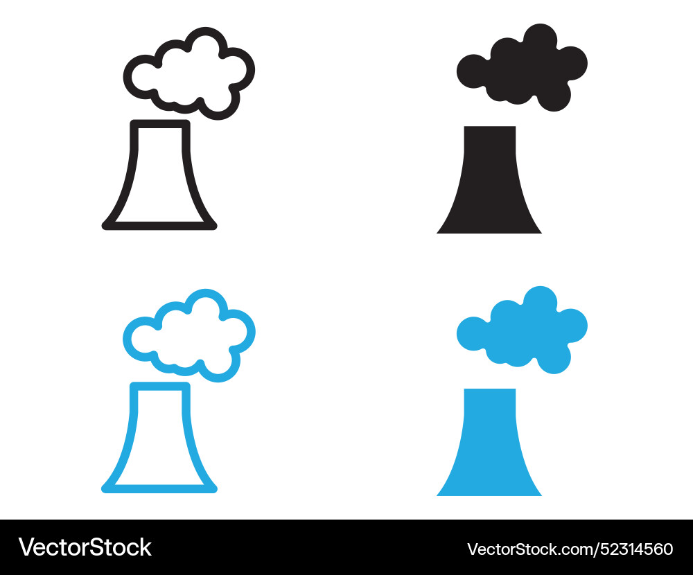 Pollution icon black and white outline sign Vector Image