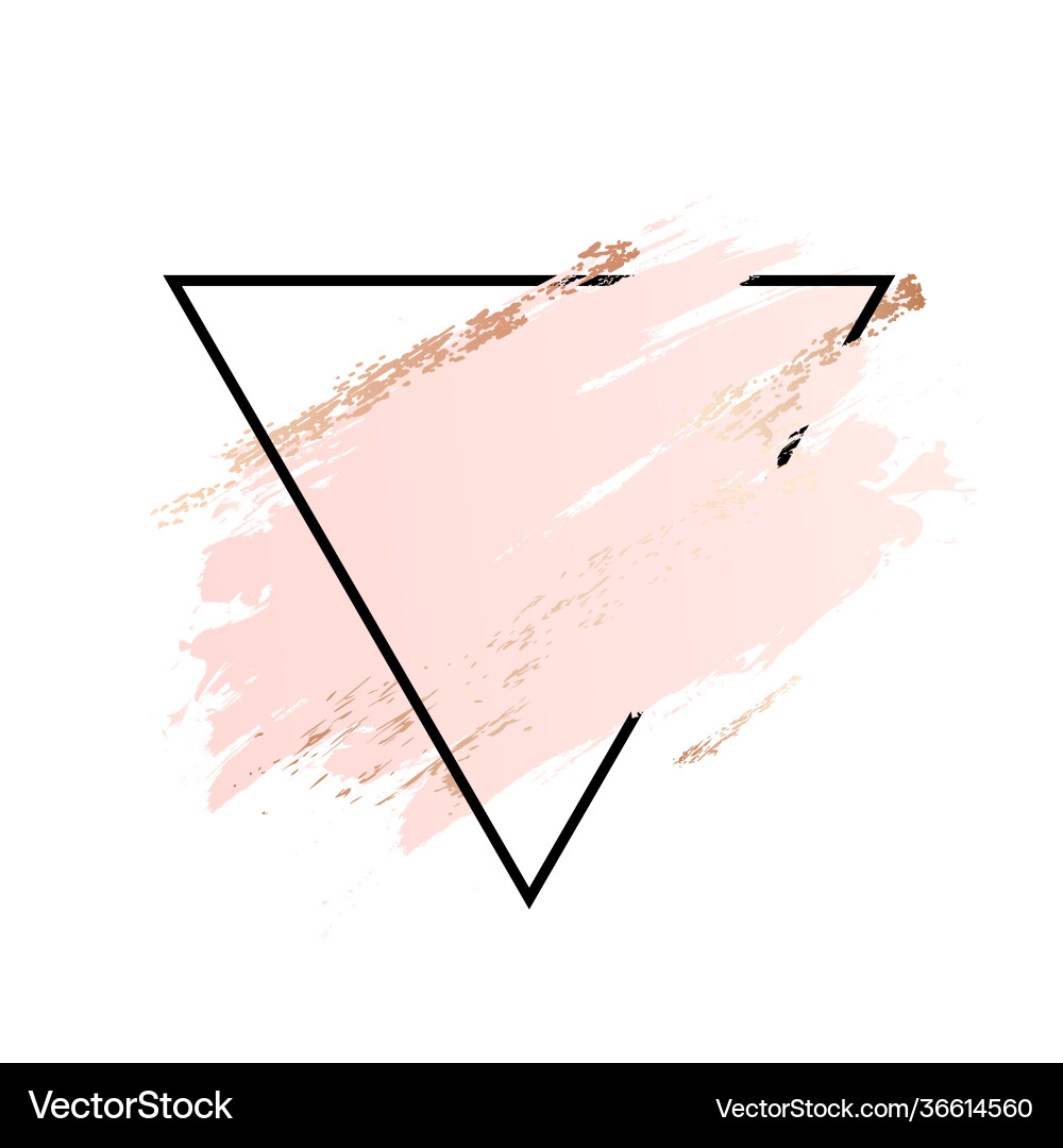 Rose and pink background stroke triangle frame Vector Image