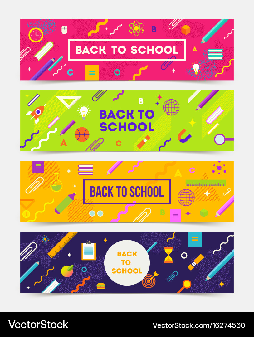 Set of horizontal colorful abstract banners Vector Image
