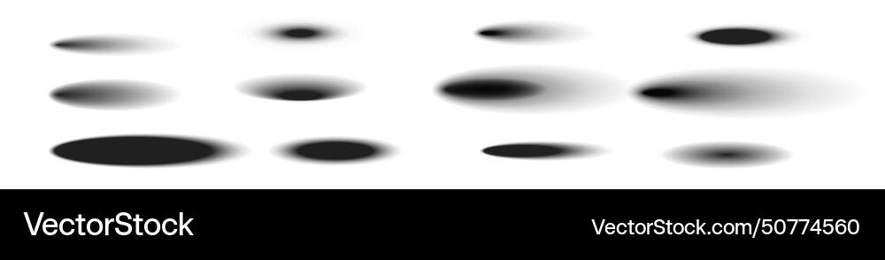 Shadows round or oval shapes isolated set Vector Image