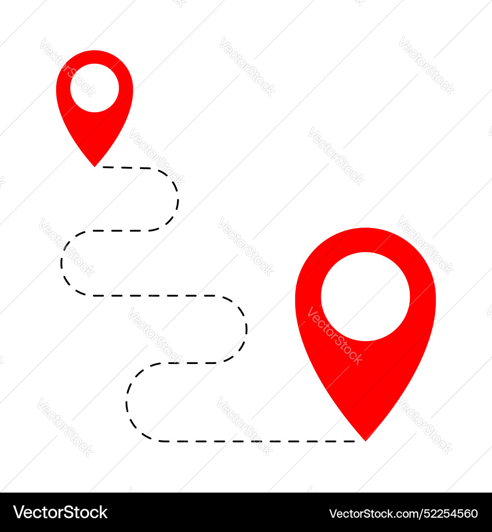 Single route tracking icon symbol Royalty Free Vector Image