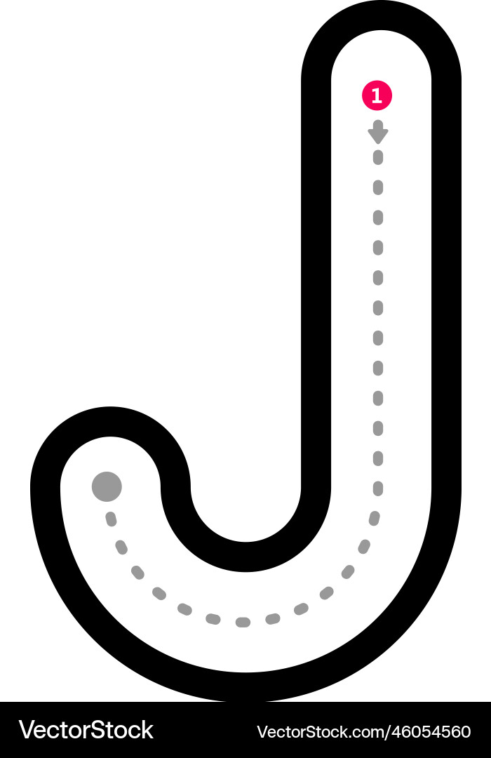 Tracing alphabet letter j lowercase prewriting Vector Image Tracing alphabet letter j lowercase prewriting Vector Image