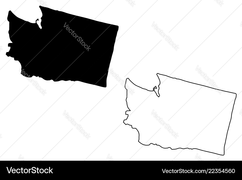 Washington State Map Sketch Royalty Free Vector Image