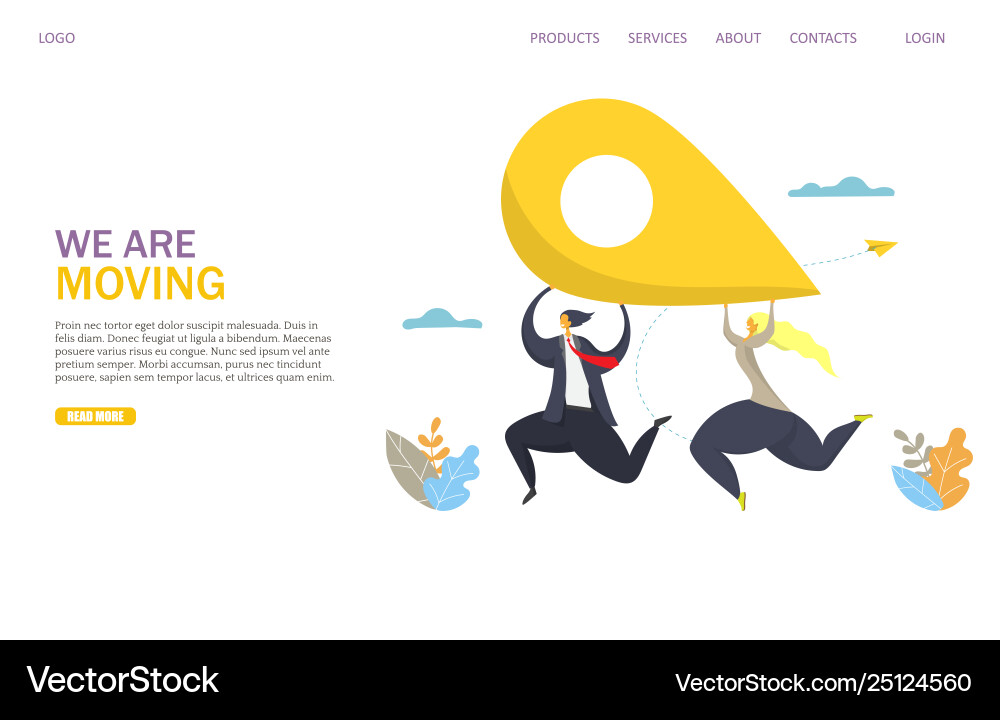 We are moving website landing page design Vector Image