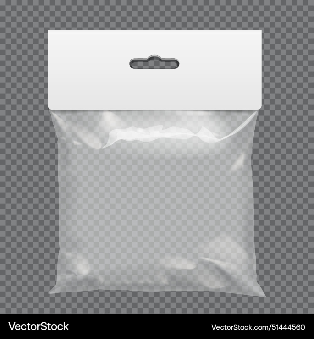 White realistic transparent polythene bag Vector Image