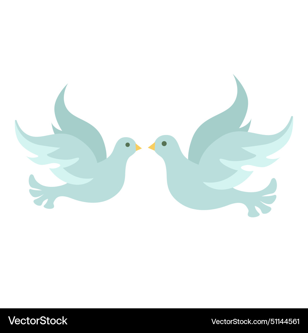 A free flying two white doves symbol Royalty Free Vector