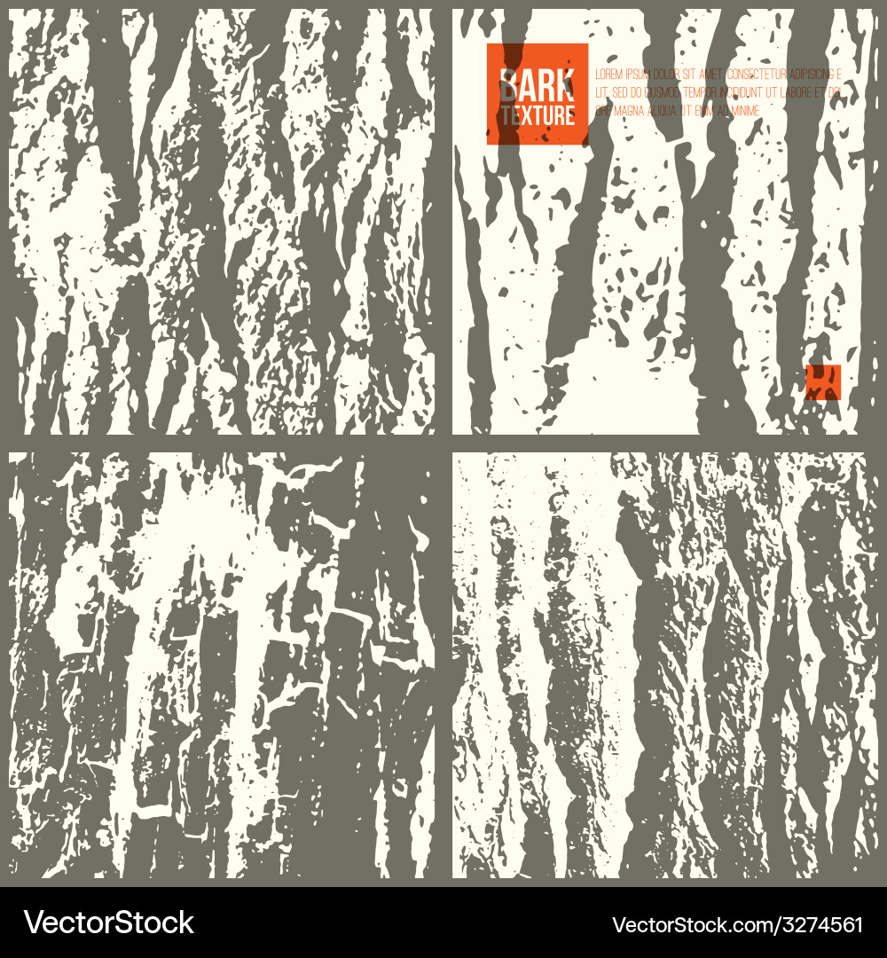 Bark tree texture set Royalty Free Vector Image