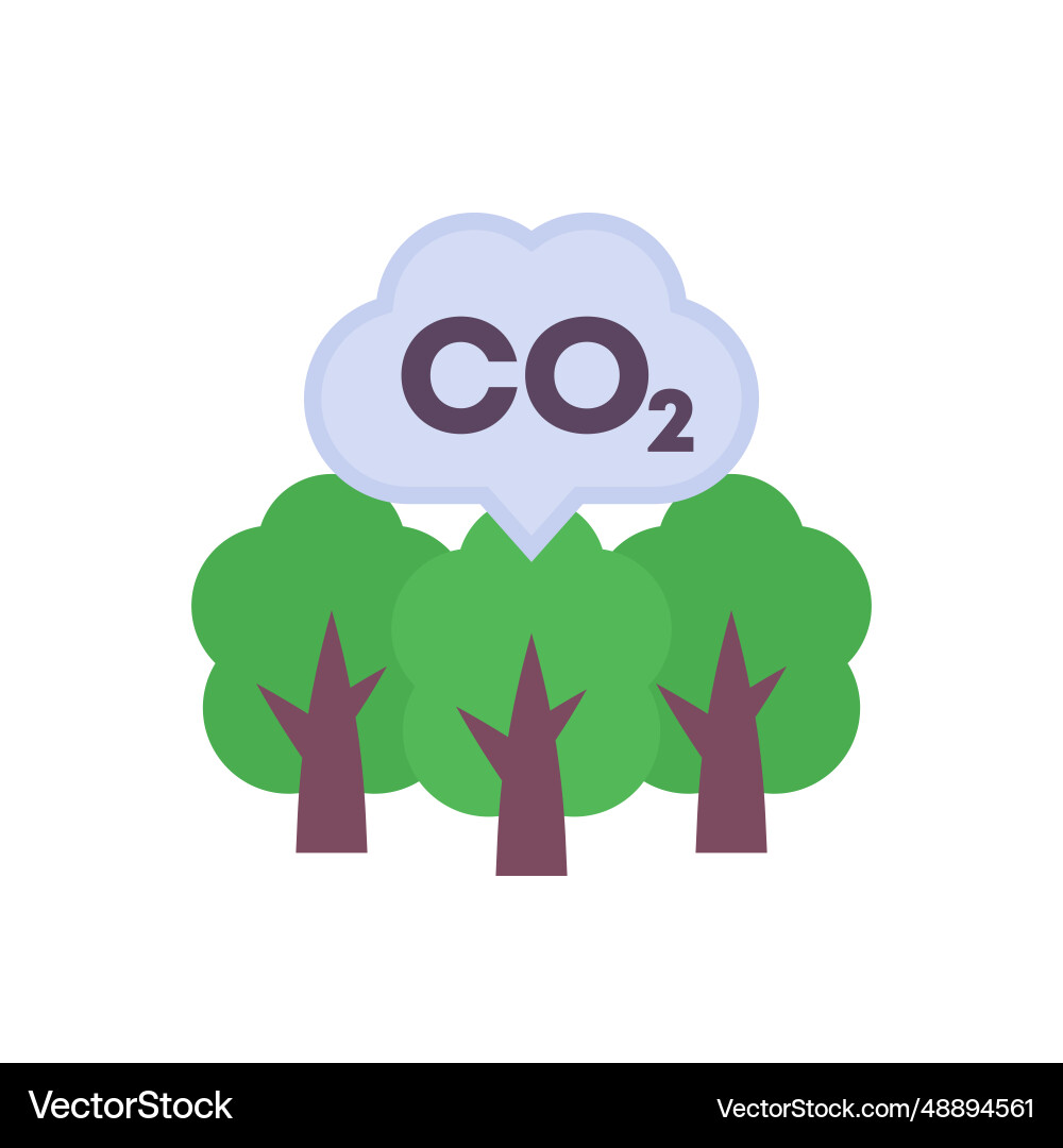 Carbon offset icon co2 emissions reduction Vector Image
