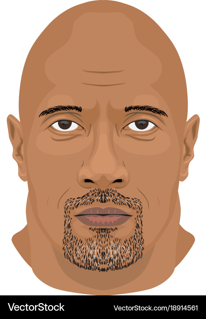 Dwayne johnson face icon in flat style Royalty Free Vector