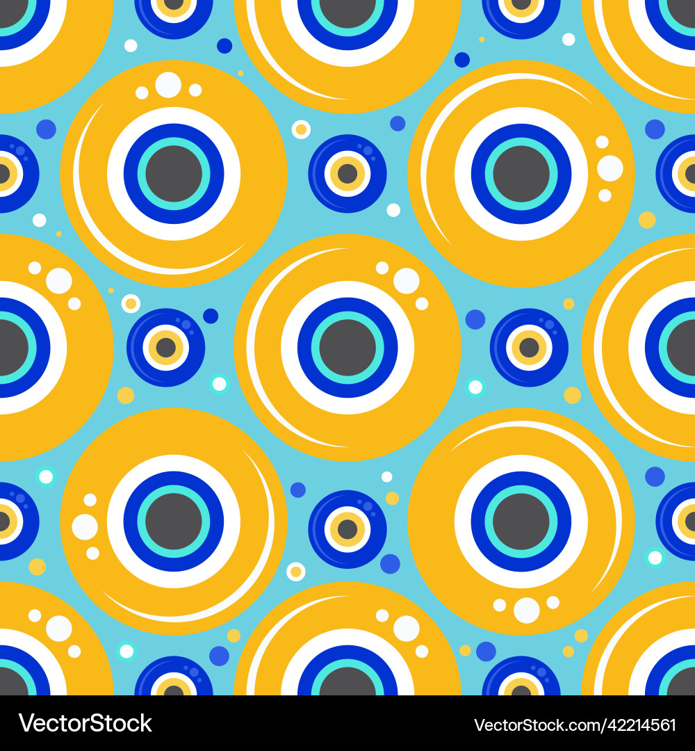Evil eye seamless pattern symbol of protection Vector Image