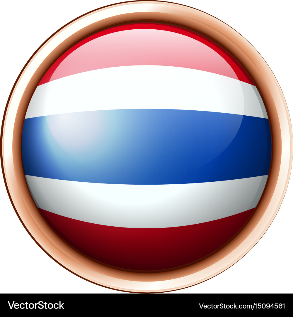 Flag of thailand in round frame Royalty Free Vector Image
