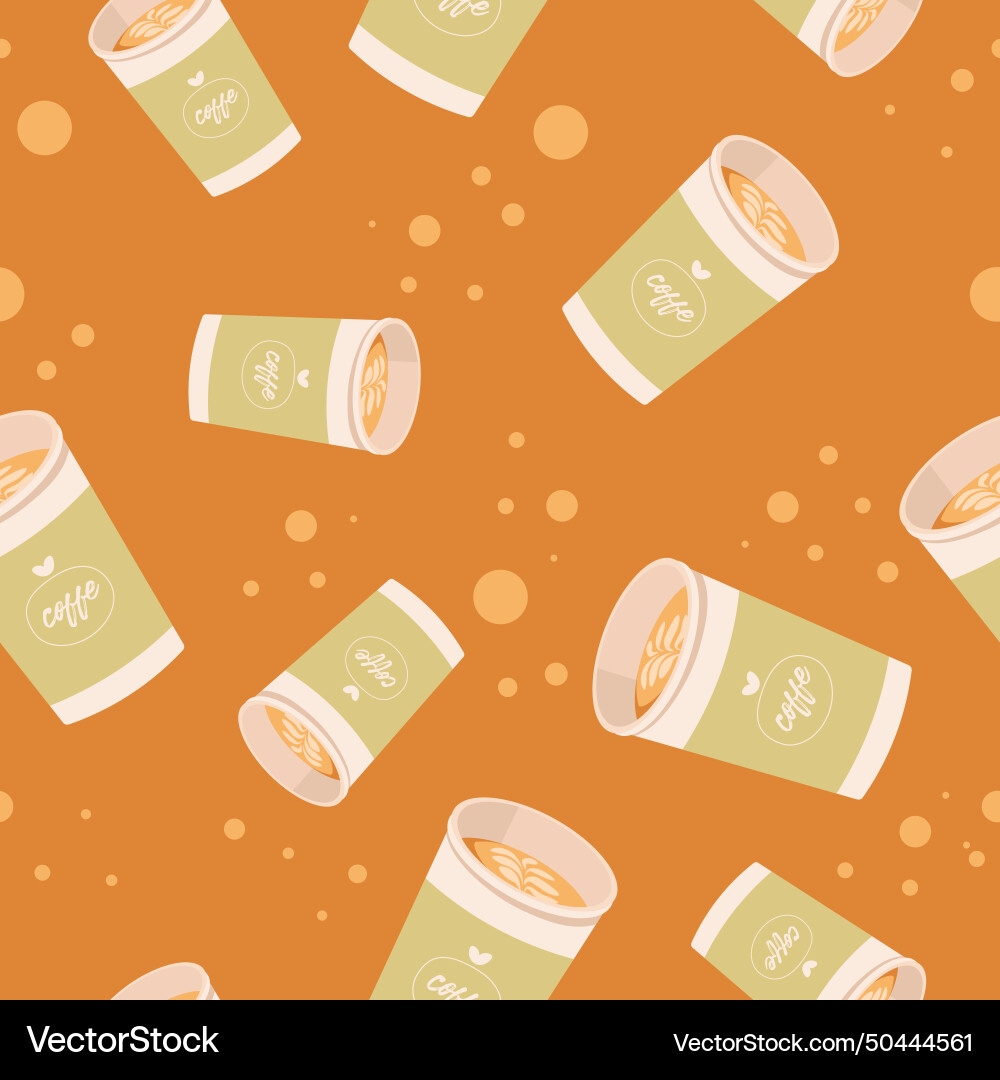 Large take away coffee cup pattern Royalty Free Vector Image