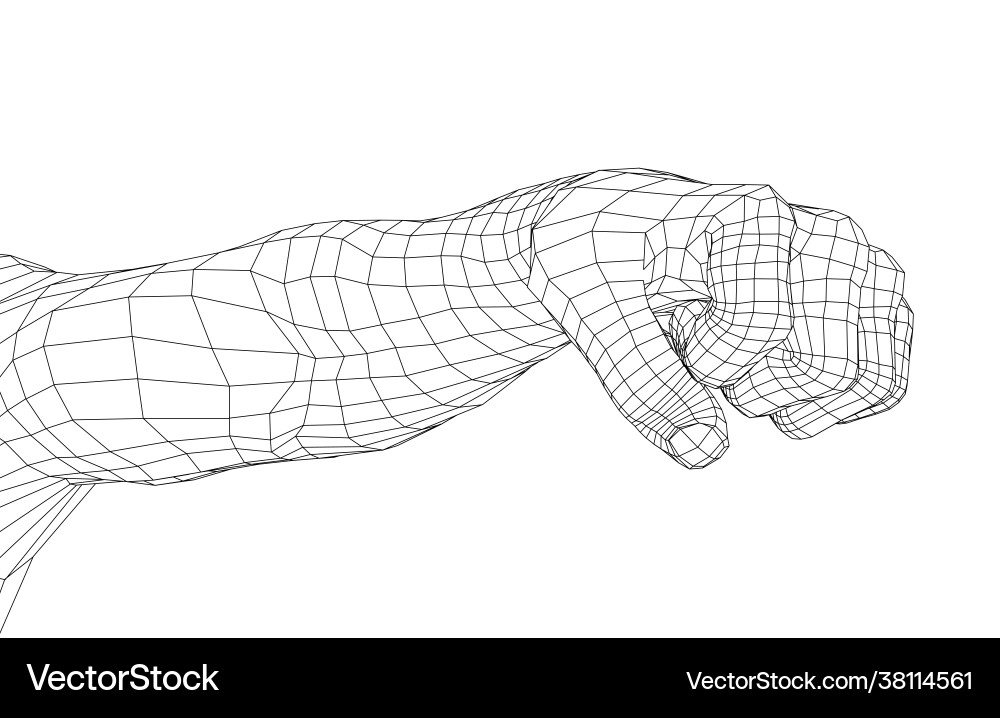 Male clenched his fist Royalty Free Vector Image