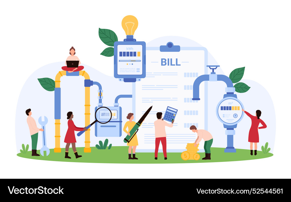 Managing utility bills concept Royalty Free Vector Image Managing utility bills concept Royalty Free Vector Image