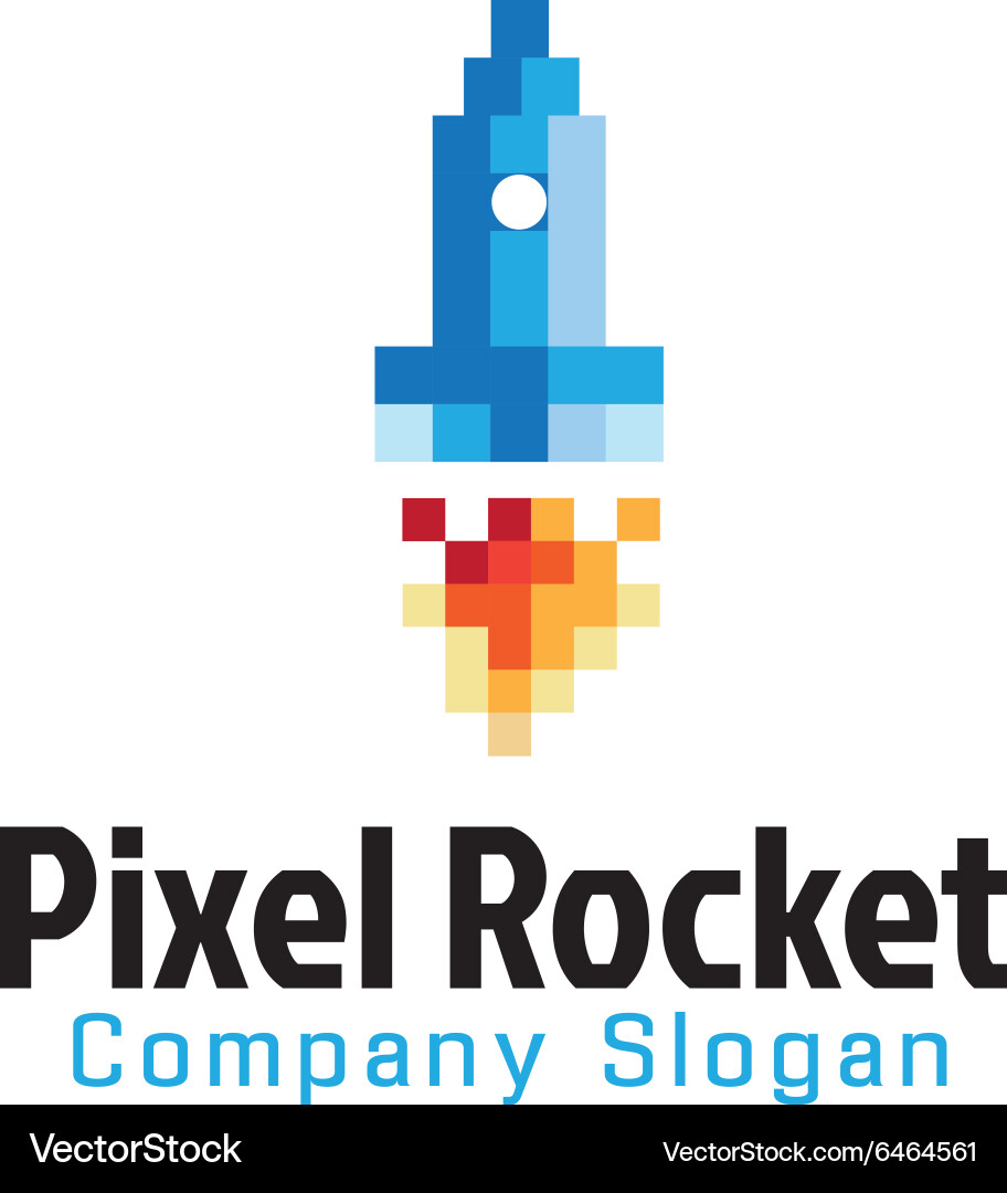 Pixel rocket design Royalty Free Vector Image - VectorStock