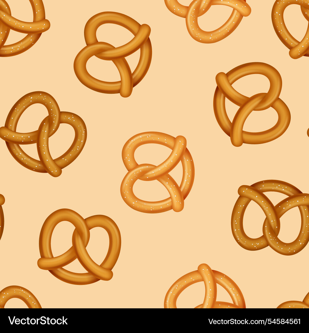 Realistic 3d detailed pretzel traditional bread Vector Image