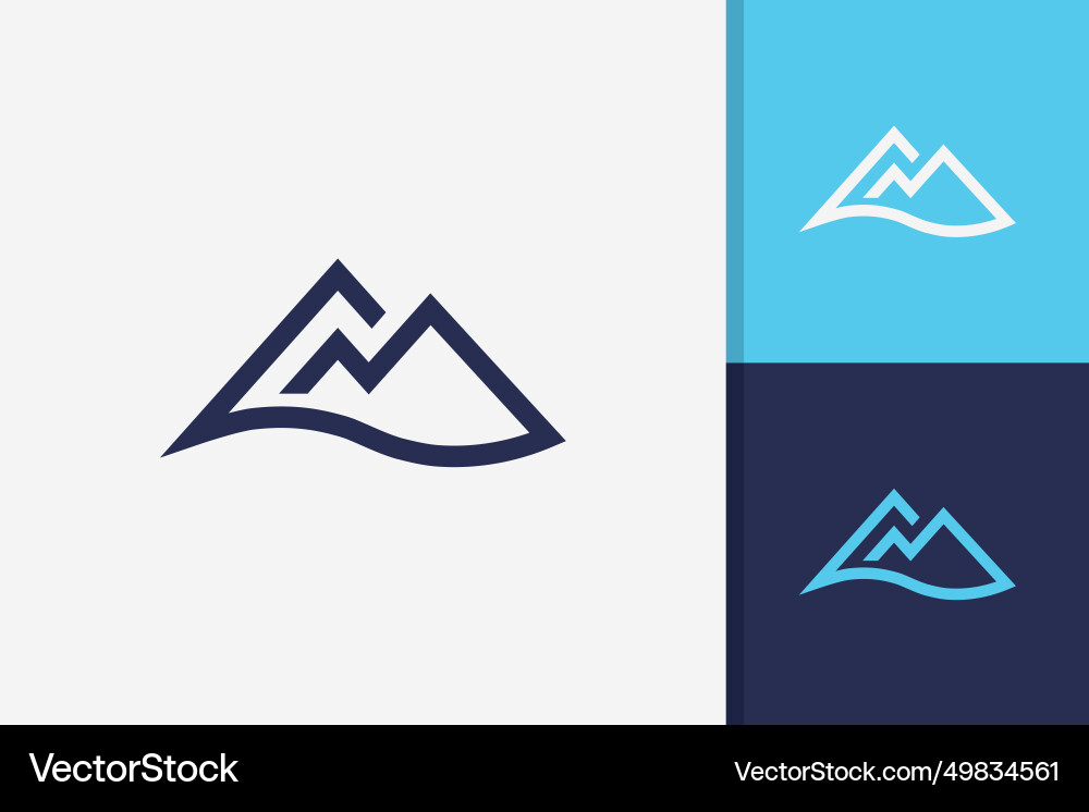 Simple minimalist mountain logo Royalty Free Vector Image