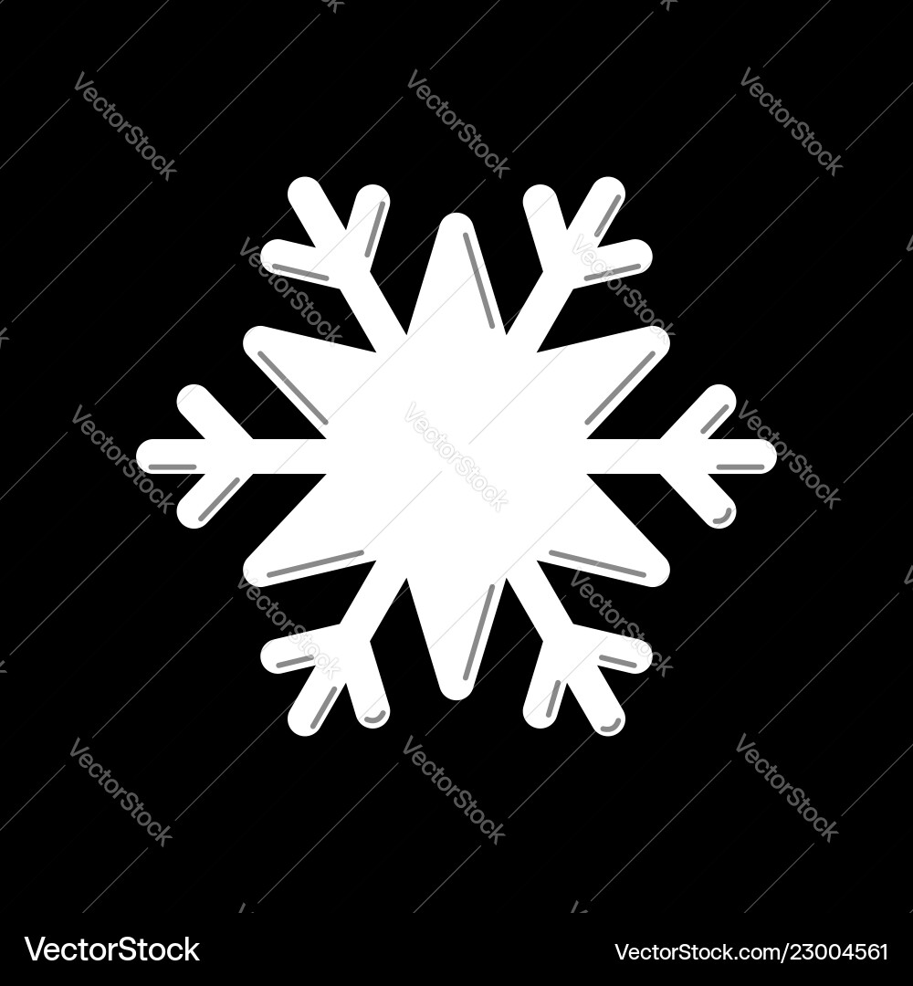 Snowflake white icon cartoon snow flake sign Vector Image