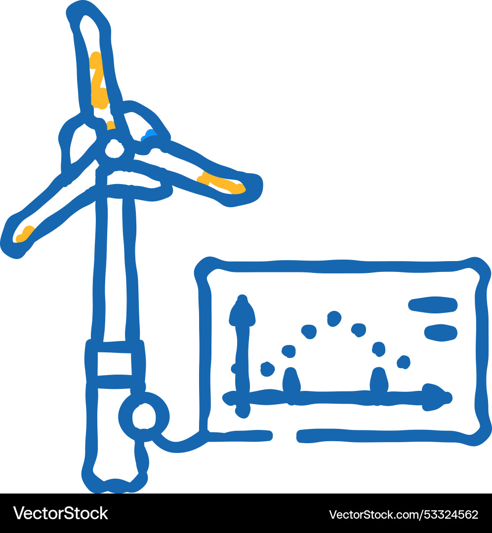 Energy efficiency wind turbine icon doodle Vector Image