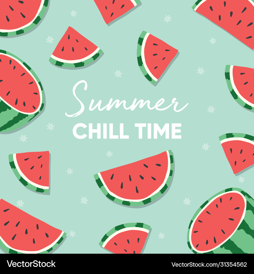 Fruit design with summer chill time typography Vector Image