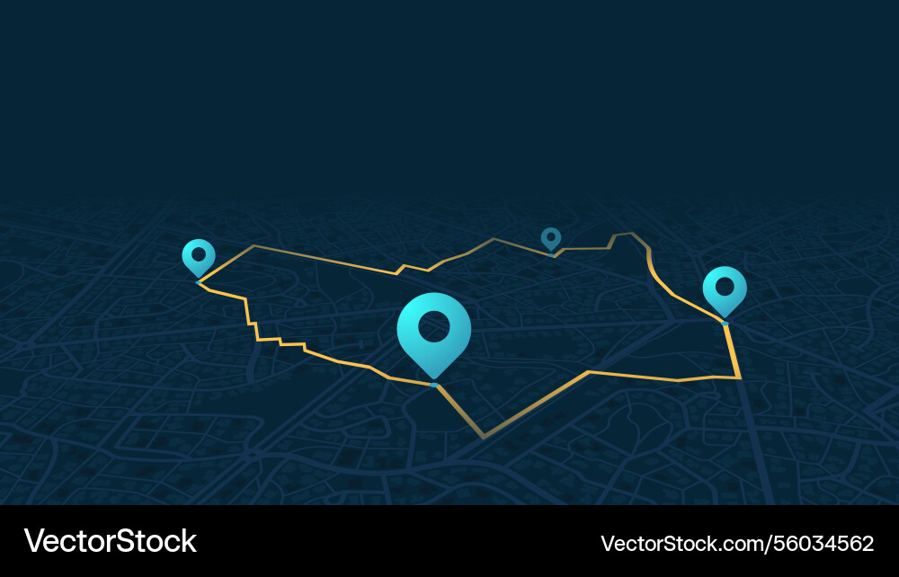 Gps navigation route planning plan Royalty Free Vector Image