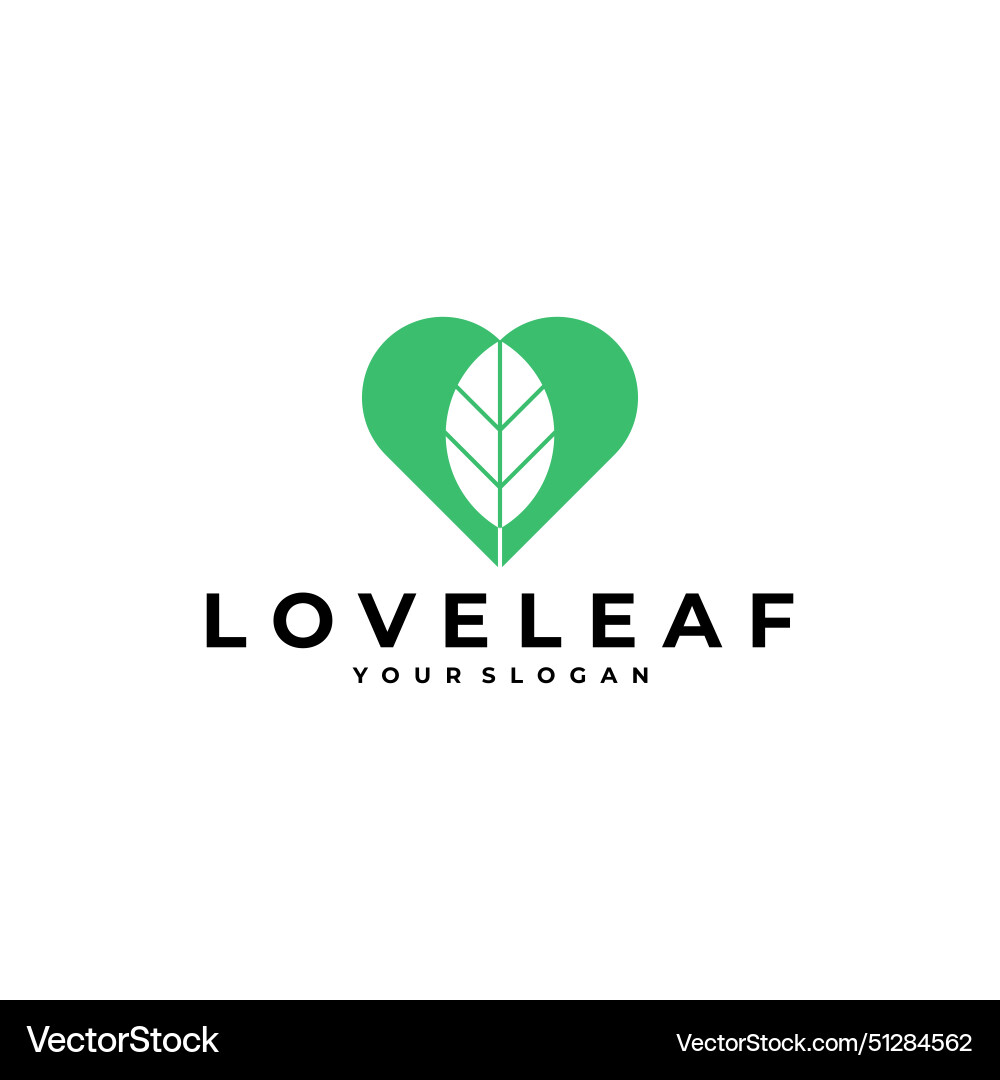 Love leaf earth green logo icon Royalty Free Vector Image