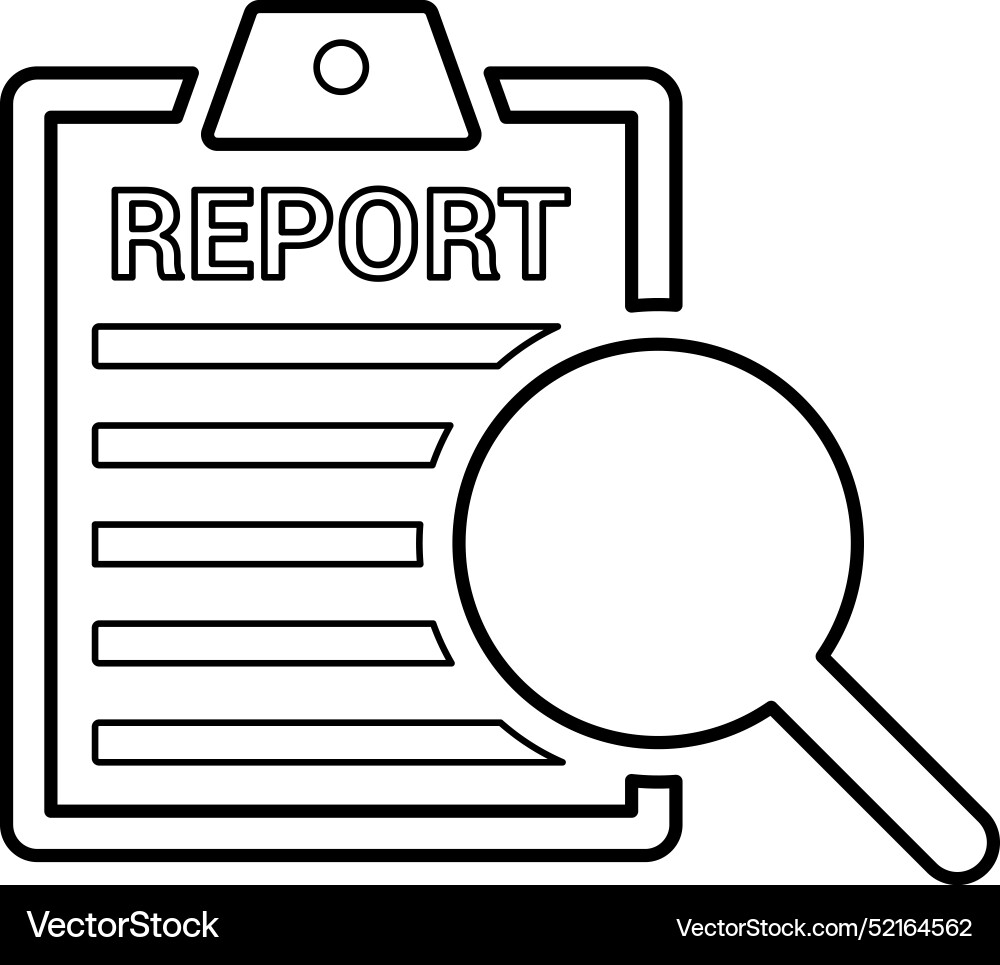 Search report icon outline Royalty Free Vector Image